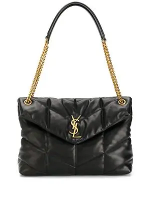 Saint Laurent Loulou Puffer Medium Bag In Nappa Leather - Black