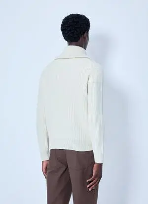 Moncler Ribbed Wool Sweater - White