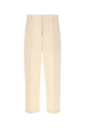 JIL SANDER Ivory Cotton Pant - White