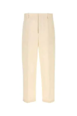 JIL SANDER Ivory Cotton Pant - White