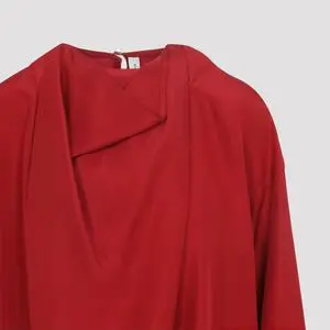 Carven Draped Silk Top - Multicolor
