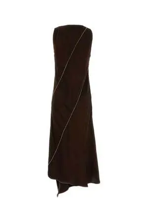 JIL SANDER Chocolate Satin Dress