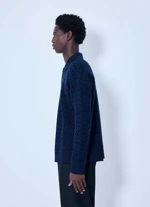 Bottega Veneta Wool Intrecciato Sweater - Blue