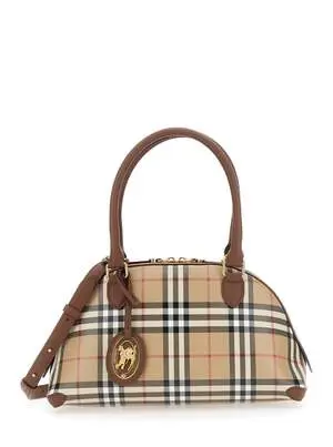 Burberry Primrose' Beige Handbag With Ekd Leather Tag And Adjustable And Removable Strap In Check Canvas For - Multicolor