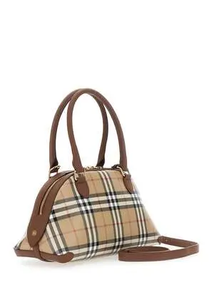 Burberry Primrose' Beige Handbag With Ekd Leather Tag And Adjustable And Removable Strap In Check Canvas For - Multicolor