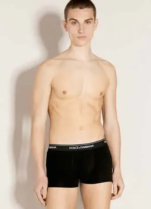 Dolce & Gabbana Set Of Two Logo Print Boxers - Black
