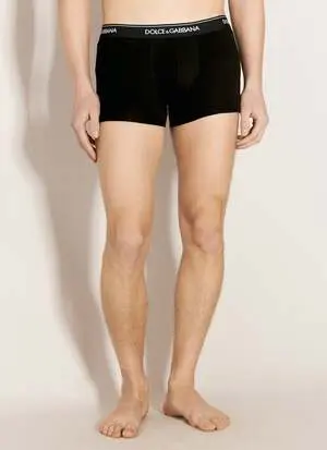 Dolce & Gabbana Set Of Two Logo Print Boxers - Black