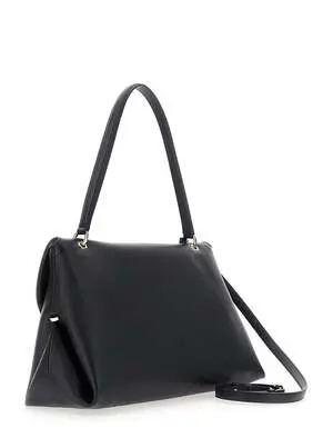 FERRAGAMO Black Shoulder Bag With Adjustable Strap And Gancini Buckle Closure In Leather For - Multicolor