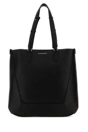 Alexander McQueen Leather Medium Edge Shopping Bag - Black