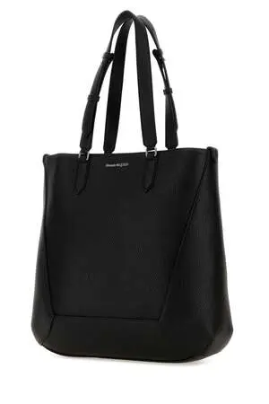 Alexander McQueen Textured Shopping Bag - Black