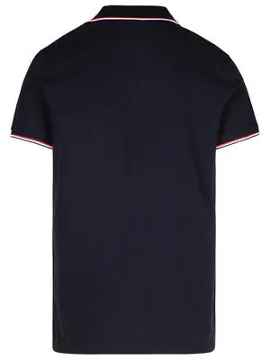 Moncler Navy Cotton Polo Shirt