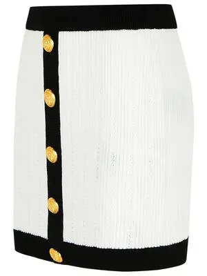 Balmain Mini Skirt In Viscose Blend - White