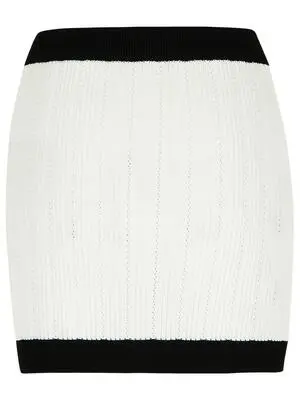Balmain Mini Skirt In Viscose Blend - White