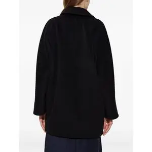 Max Mara Double-breasted Felted Pea Coat - Black