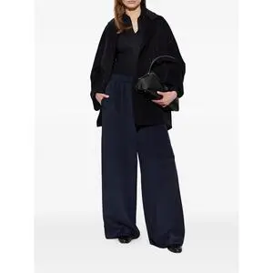Max Mara Double-breasted Felted Pea Coat - Black