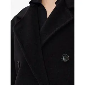 Max Mara Double-breasted Felted Pea Coat - Black