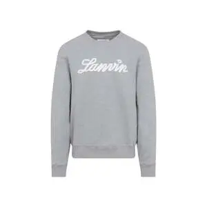 LANVIN Lanvin Embroidered Logo Sweatshirt Men Gray