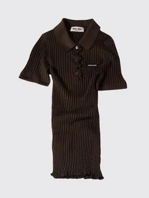 Miu Miu Ribbed Polo Shirt - Brown