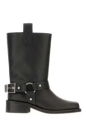 GANNI Mid Calf Buckled Boots - Multicolor