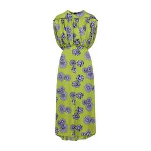 LANVIN Printed Draped Top Dress - Green
