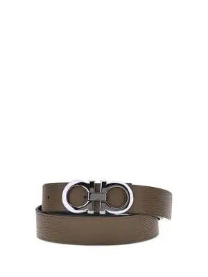 FERRAGAMO Reversible Leather Belt - Brown