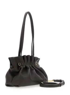 FERRAGAMO Soft Bag' Brown Small Shoulder Bag With Gancini On The Front And Chain Strap In Leather For - Multicolor