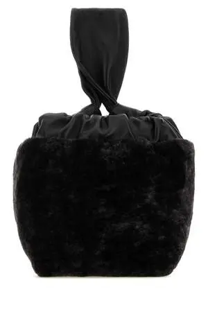 JIL SANDER Shearling Clutch - Black