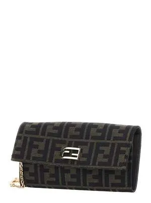 Fendi Ff Canvas Crossbody Bag - Brown