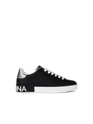 Dolce & Gabbana Portofino Leather Sneakers - Black
