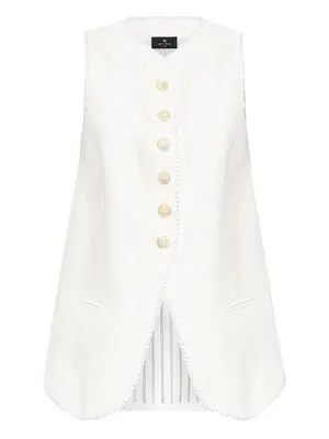 Etro Linen Button-down Waistcoat - White