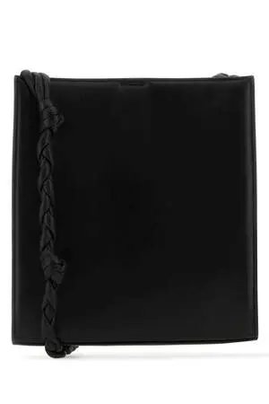 JIL SANDER Leather Medium Tangle Shoulder Bag - Black