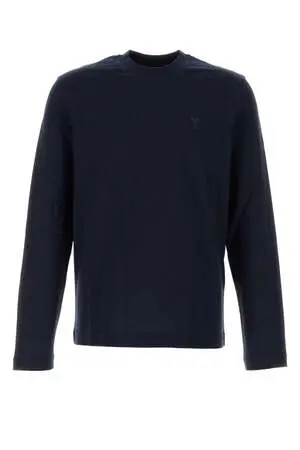 AMI Paris Ami Unisex Navy Blue Cotton T-Shirt Blue