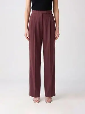 Saint Laurent Silk Tailored Trousers - Red