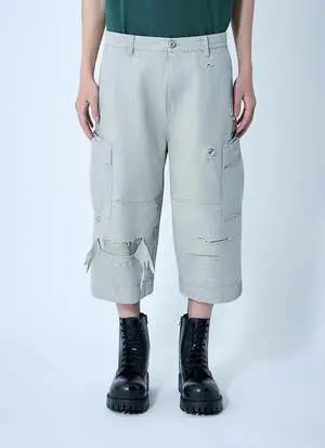 Balenciaga Cropped Cargo Pants - Cream