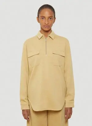 JIL SANDER Half-zip Wool Mélange Shirt