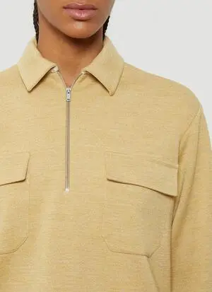JIL SANDER Half-zip Wool Mélange Shirt