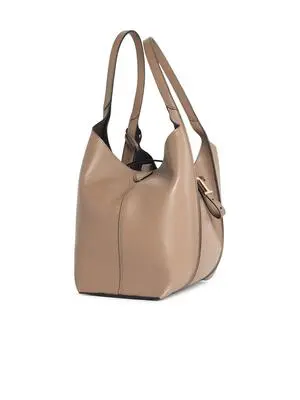 TOD'S Leather Shopping Bag - Cream