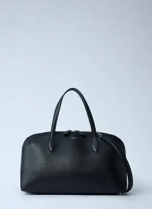 TOTEME Medium Leather Day Handbag - Black