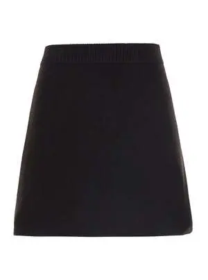 LISA YANG Clare' Black Skirt With Ribbed Waist In Cashmere For - Multicolor