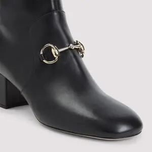 Gucci Leather Horsebit Ankle Boots