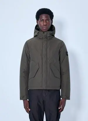 Stone Island Hooded Quilted Jacket - Brown