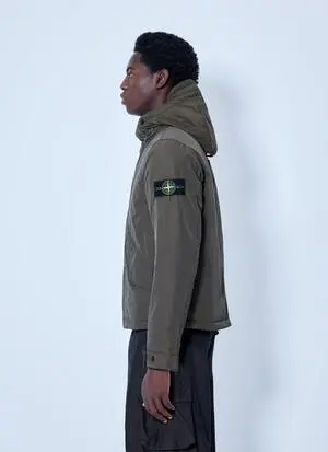 Stone Island Hooded Quilted Jacket - Brown