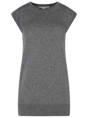 Stella McCartney Sleeveless Grey Cashmere Sweater - Gray