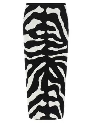 Moschino Zebra Intarsia Skirt - Multicolor