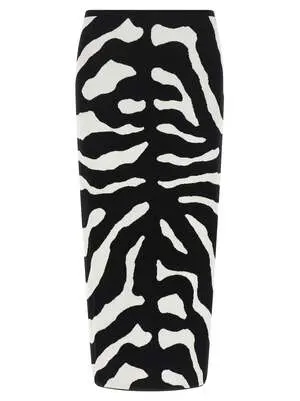 Moschino Zebra Intarsia Skirt - Multicolor