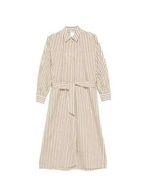 Max Mara Striped Silk Blend Dress - Multicolor