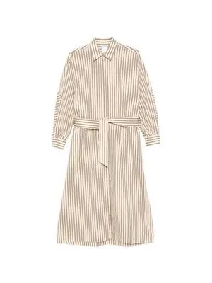 Max Mara Striped Silk Blend Dress - Multicolor