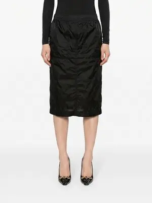 Saint Laurent Saint Laurent Women Midi Pencil Skirt Saint Laurent In Nylon With Mid-Rise Waist Gray