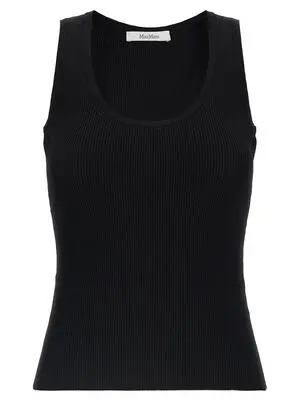 Max Mara Editta Ribbed Top - Black