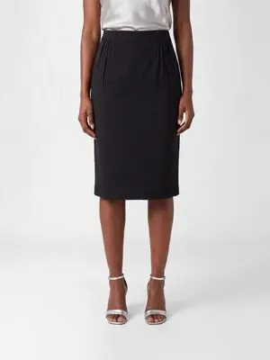 Saint Laurent High-waisted Viscose Pencil Mini Skirt With Monogram - Black